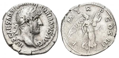 IMPERIO ROMANO. ADRIANO. Denario. Roma (120-121). A/ Cabeza