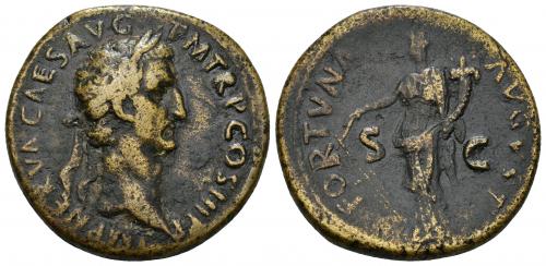 IMPERIO ROMANO. NERVA. Sestercio. Roma (97 d.C.). A/ Cabeza