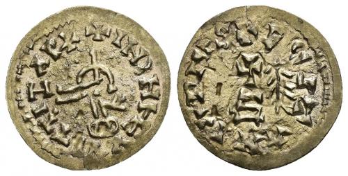REINO VISIGODO. WITIZA. Tremissis. Egitania. Tipo rev. inédi
